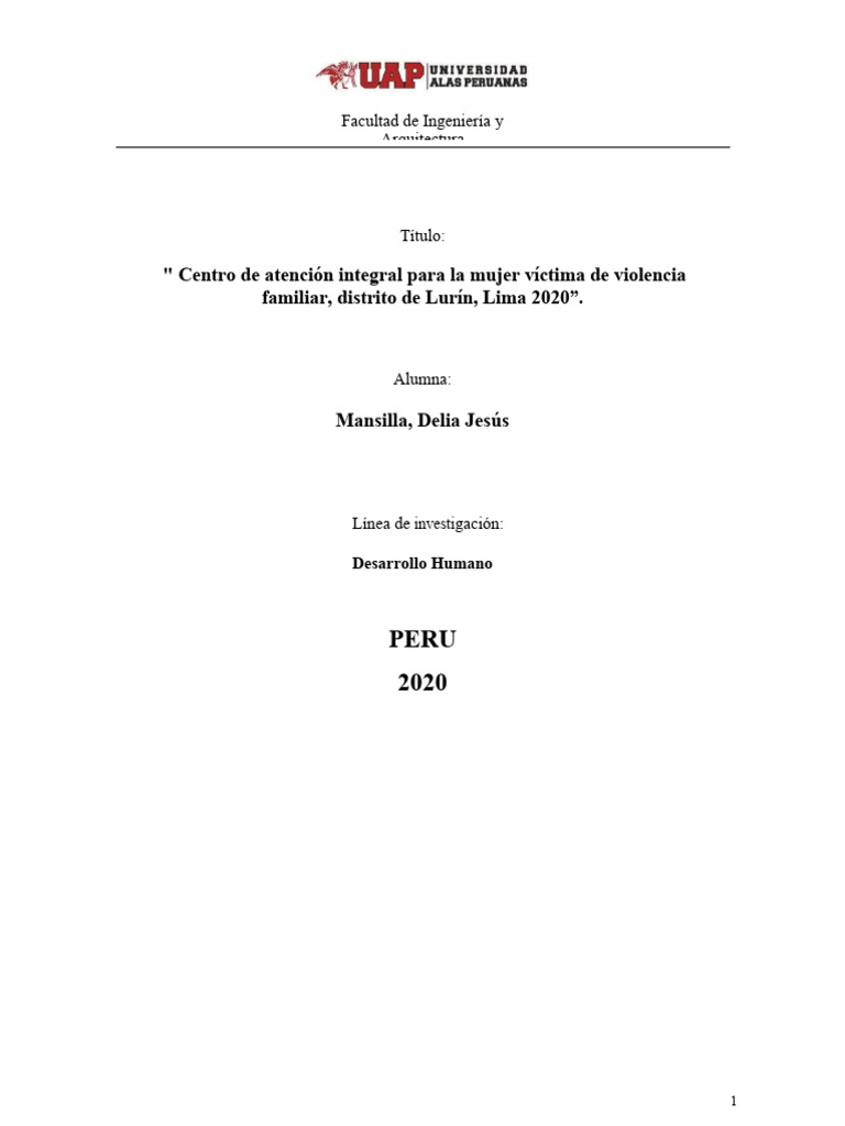 Uap Diseño Viii Parcial Noviemb Mansilla, Delia Jesus | PDF | La ...