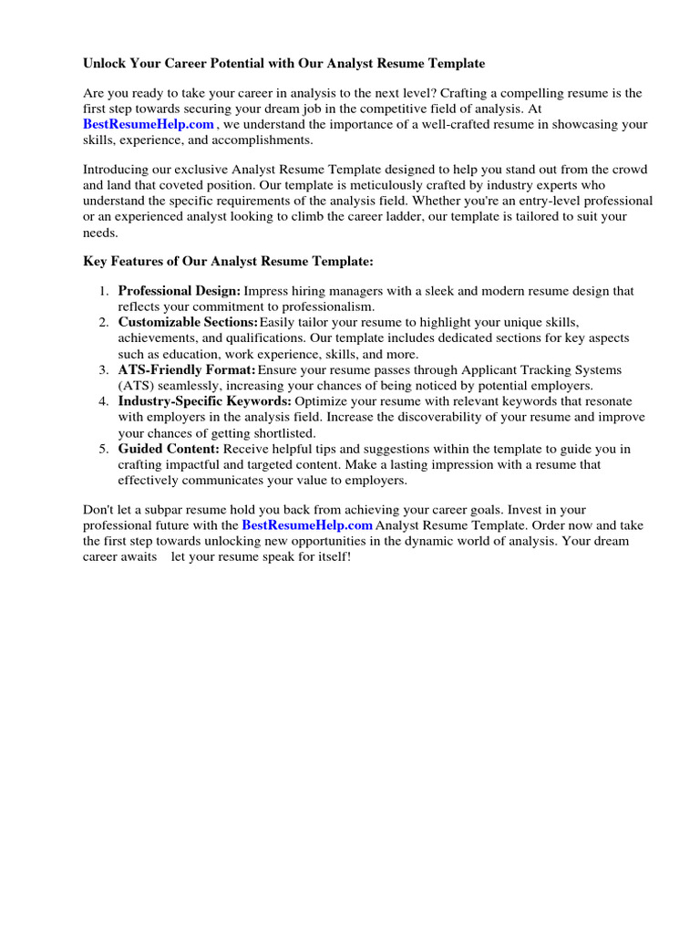 Analyst Resume Template | Download Free PDF | Résumé | Analytics