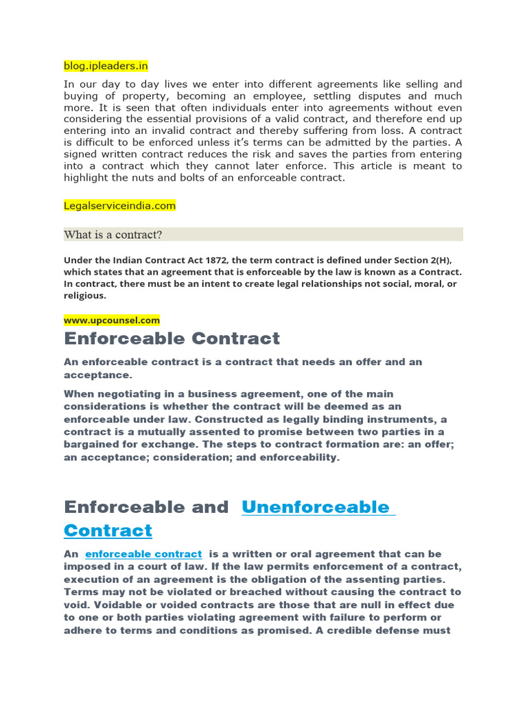 Contract 1 | Download Free PDF | Offer And Acceptance | Consideration