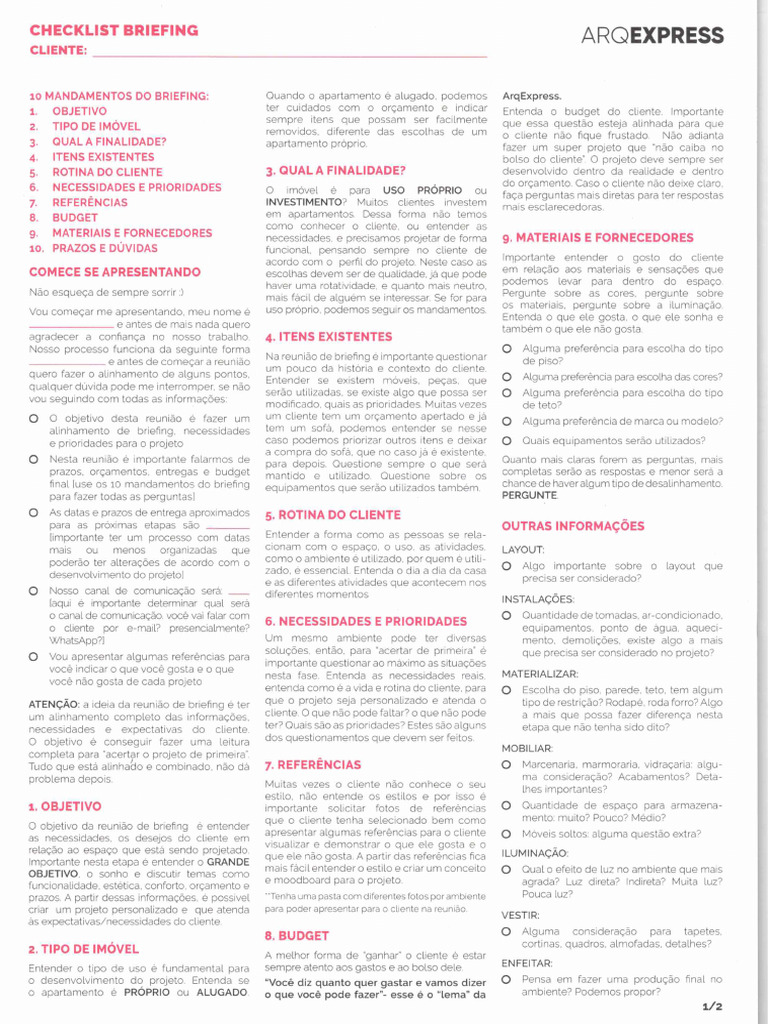 CheckList Do Briefing | PDF