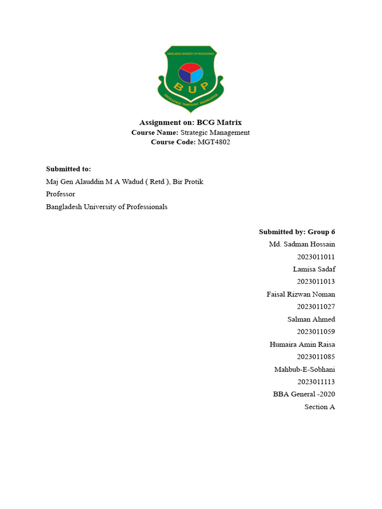 BCG Matrix Analysis of Bashundhara Group | PDF | Market (Economics) | Economic Growth