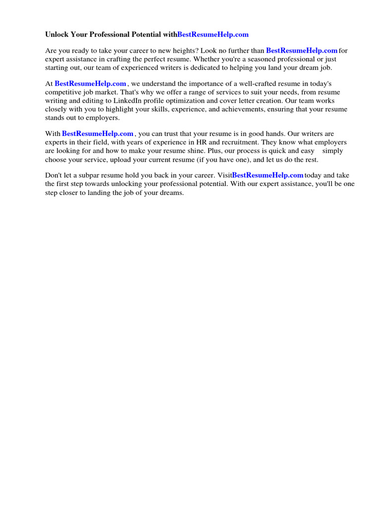 Professional Resume Writing Help | PDF | Résumé | Expert