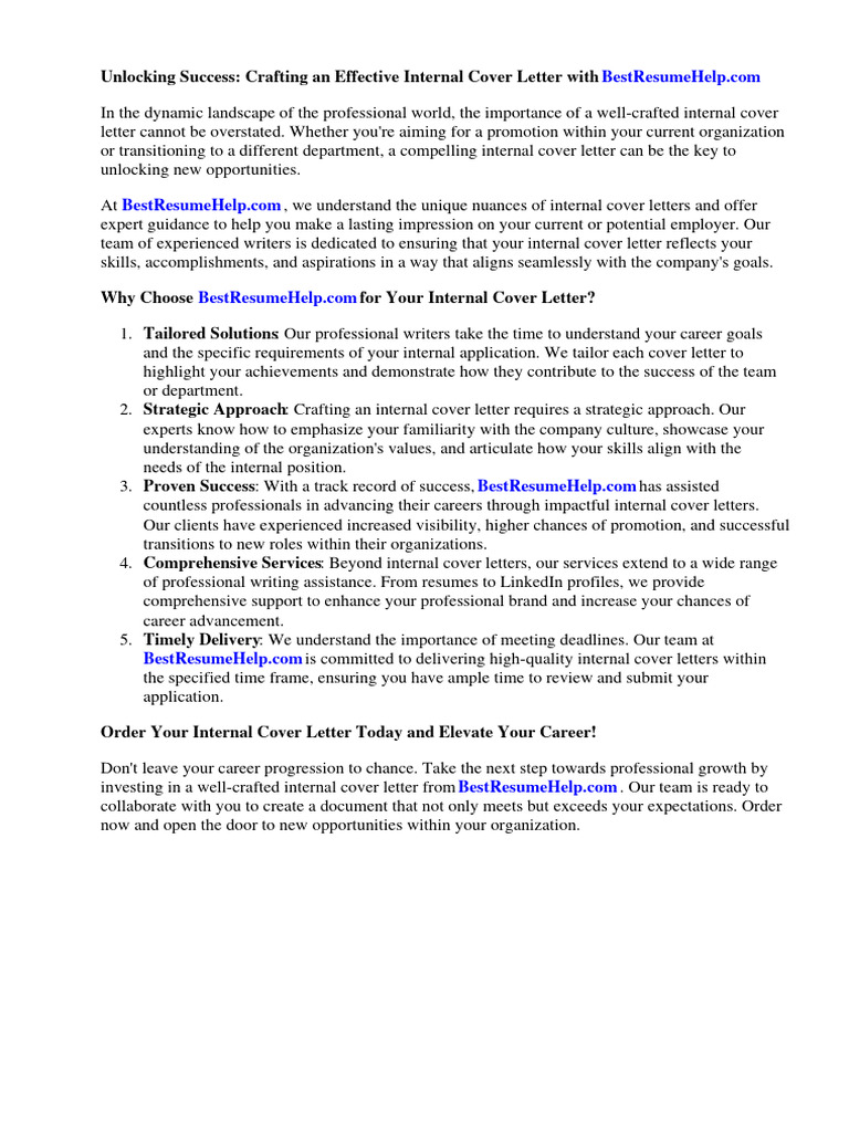 Internal Cover Letter Template Uk | PDF | Essays | The United States