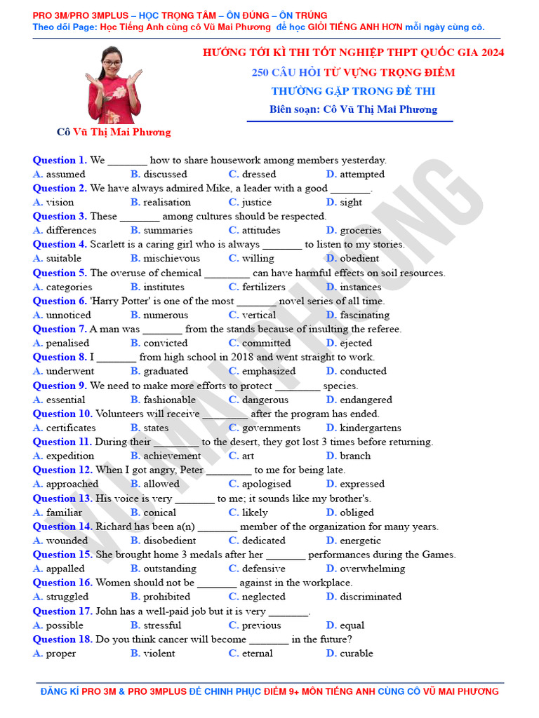 English Exam Prep with Cô Vũ Mai Phương | PDF