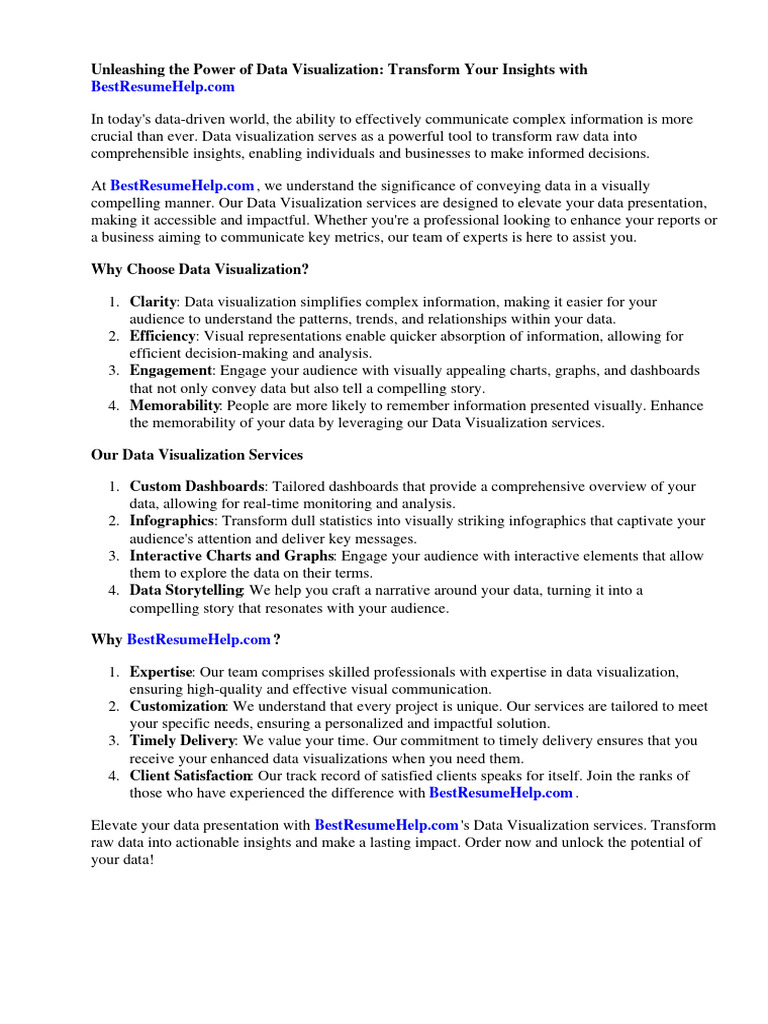 Data Visualization Resume | PDF | Infographics | Data