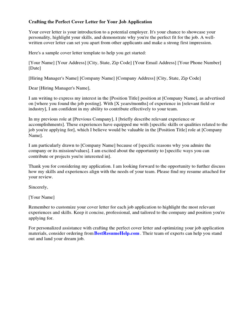 Cover Letter To Job Application Sample | PDF | Résumé | Motivation