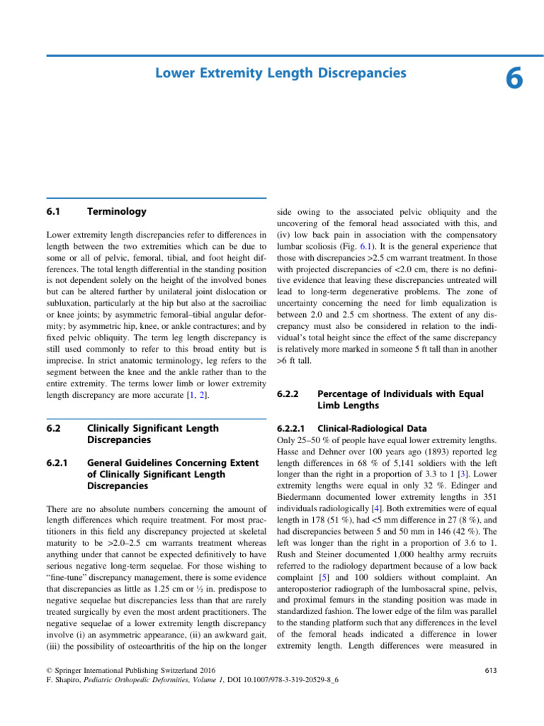 Lower Extremity Length Discrepancies Shapiro2015 | PDF | Hip | Scoliosis