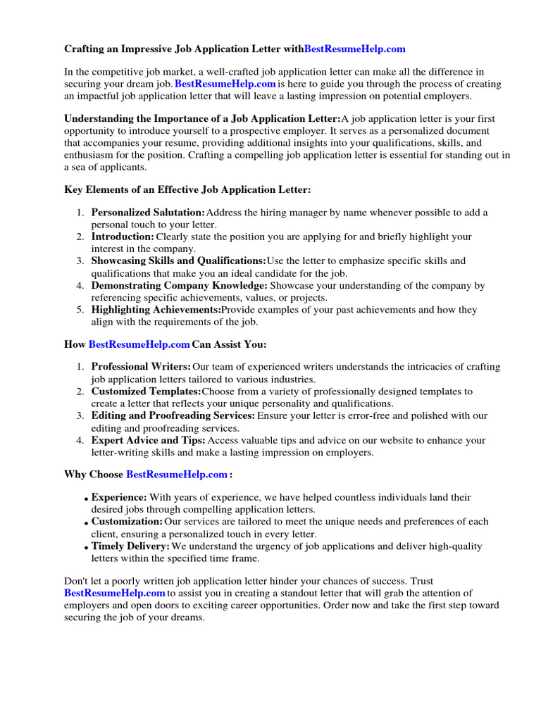 Job Application Letter Tips | PDF | Résumé | Employment