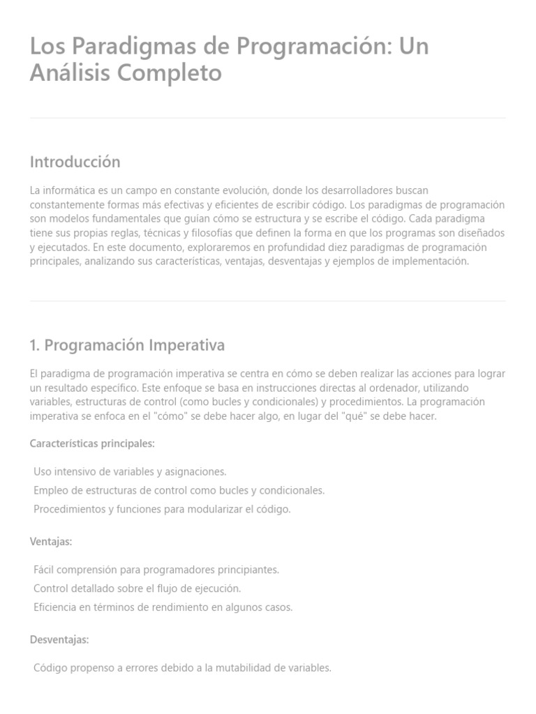 Paradigmas de programación - analisis completo | PDF | Lenguaje de ...