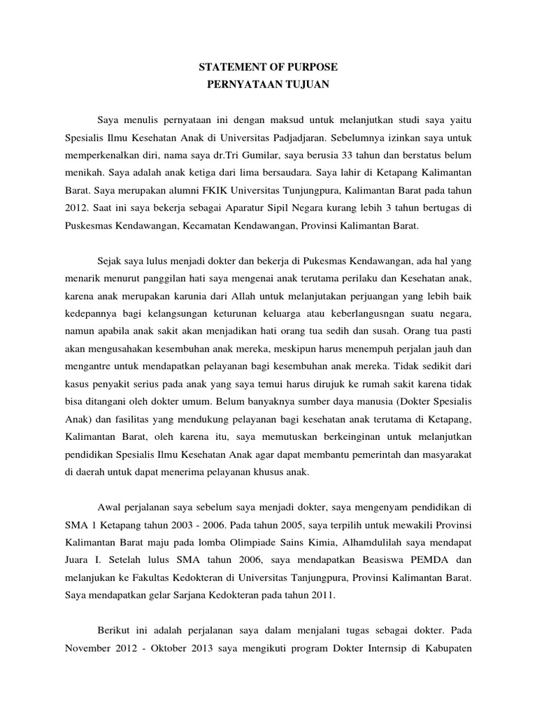 Statement of Purpose | PDF