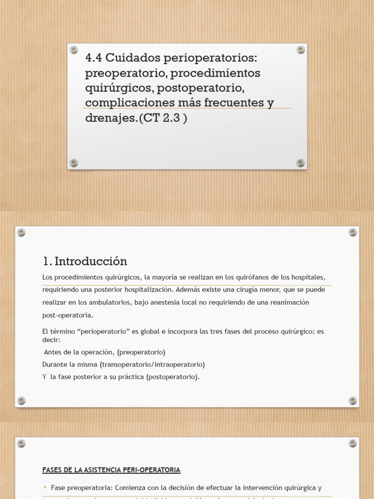 Cuidados Perioperatorios | PDF | Cirugía | Perioperatorio
