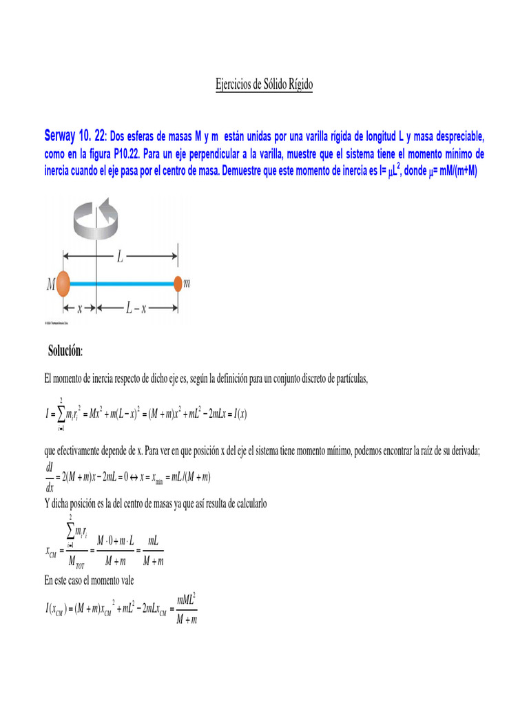Otros Ejercicios de Sólido Rígido Del Serway | PDF | Rotación | Física