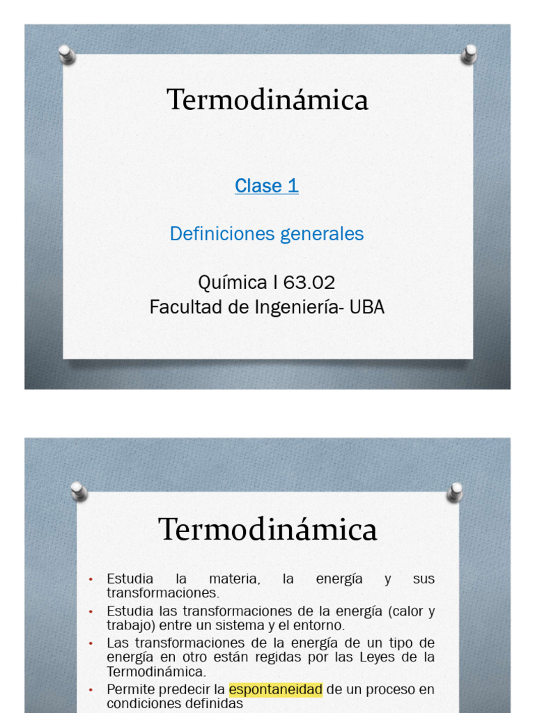 Termodinámica Clase 1 | PDF | Termodinámica | Calor