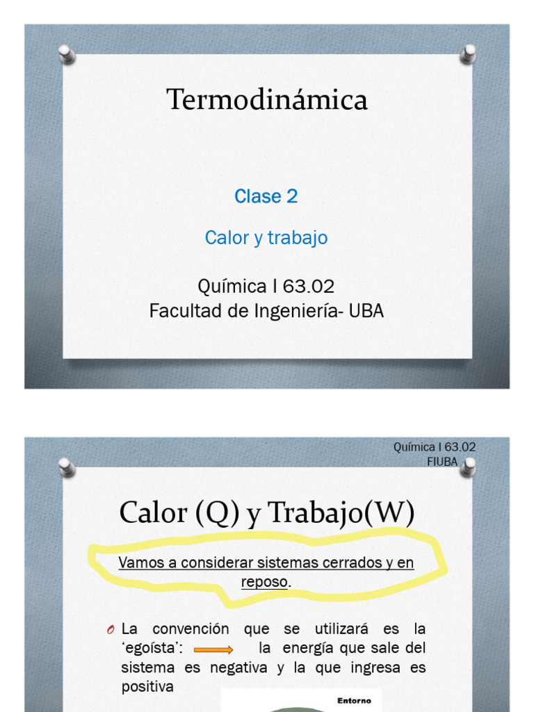 Termodinámica Clase 2 | PDF | Calor | Termodinámica