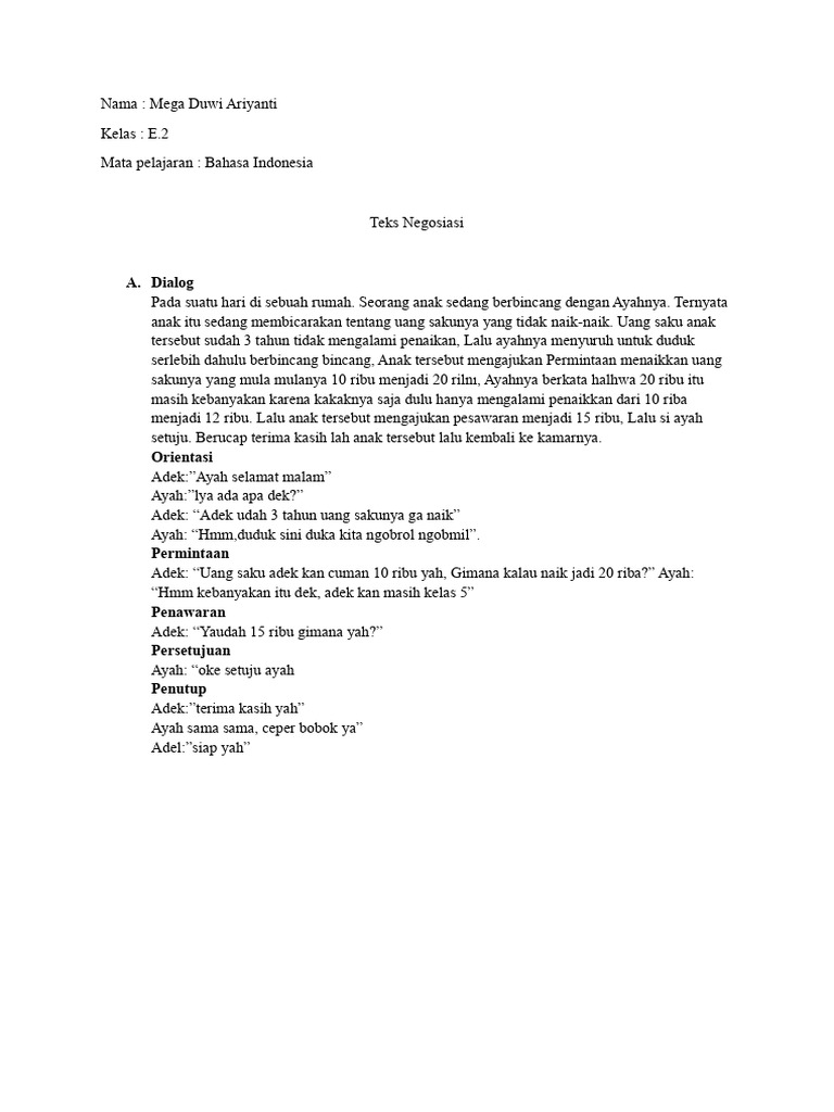 Dialog dan Narasi Negosiasi | PDF