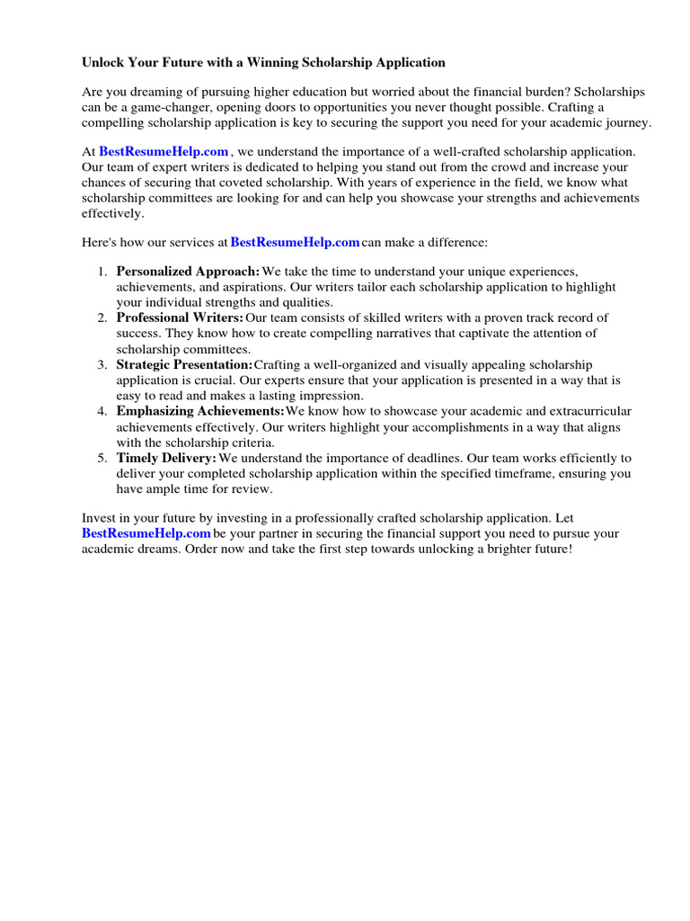 Scholarship Resume Examples | PDF | Résumé | Http Cookie