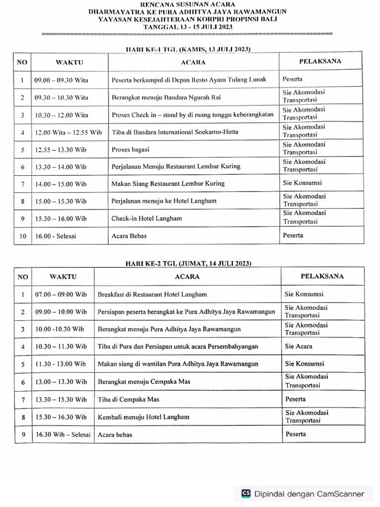 Susunan Acara Dharmayatra Ke Jakarta | PDF