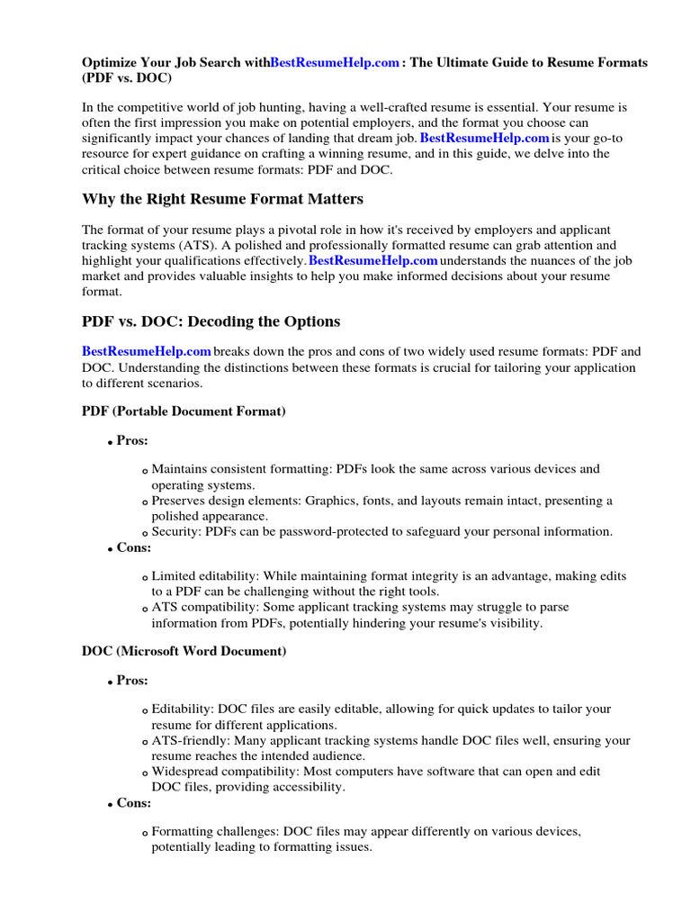 Resume Format PDF Doc | PDF | Résumé | Microsoft Word