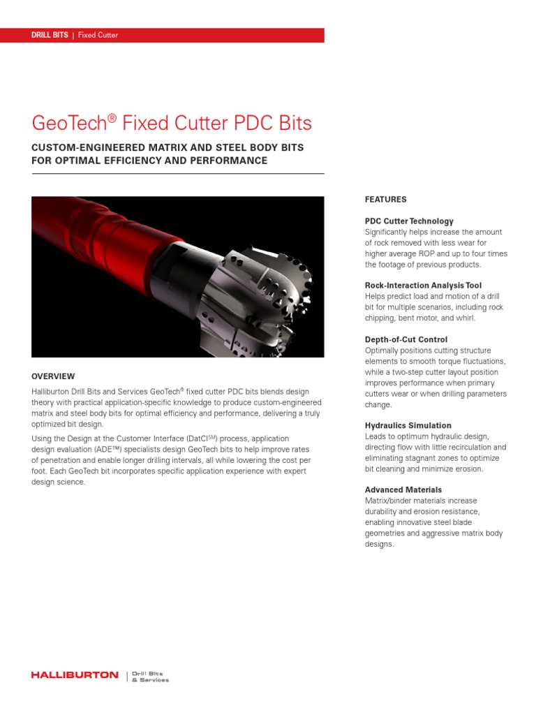 Geotech Sales Data Sheet | PDF | Drilling | Drill