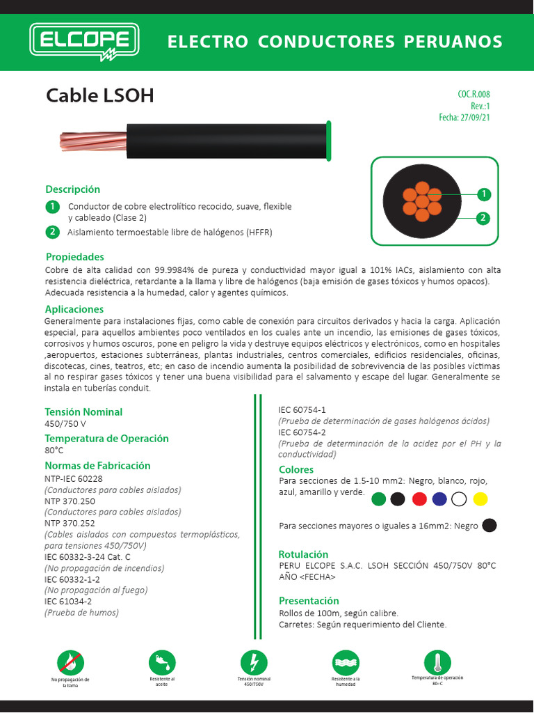 LSOH Cable Eett.3256 | PDF | Conductor electrico | Cobre