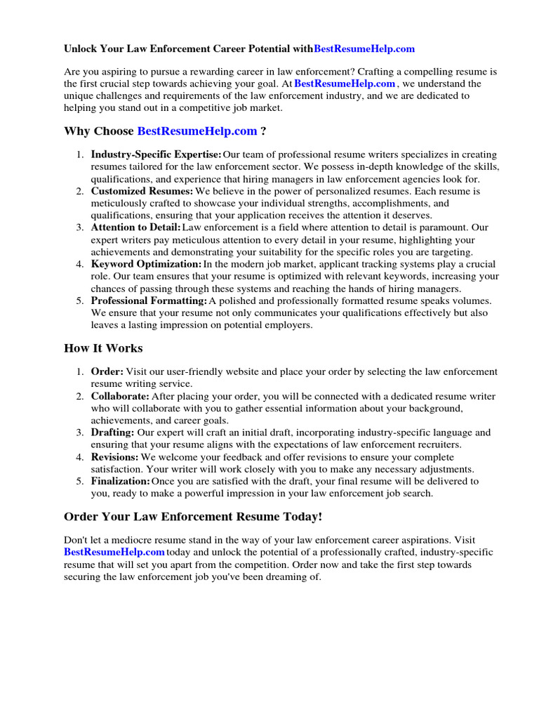 Law Enforcement Cover Letter Examples | PDF | Résumé | Knowledge