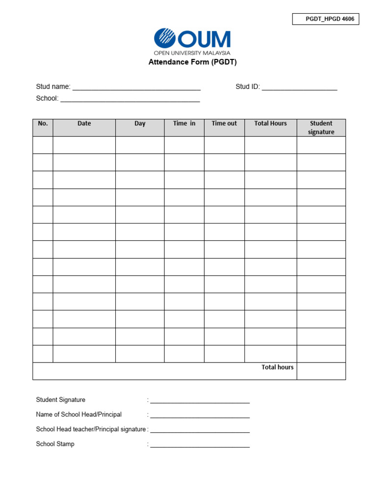 Attendance Sheet | PDF
