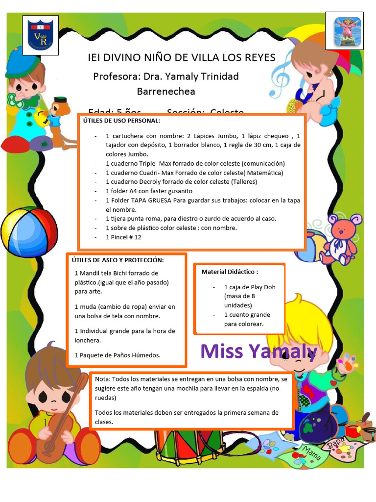 Lista de Materiales Complementarios 2024 | PDF