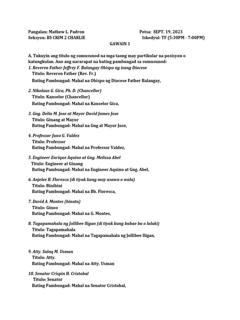 (Sir Labs) Fil Assignment | PDF