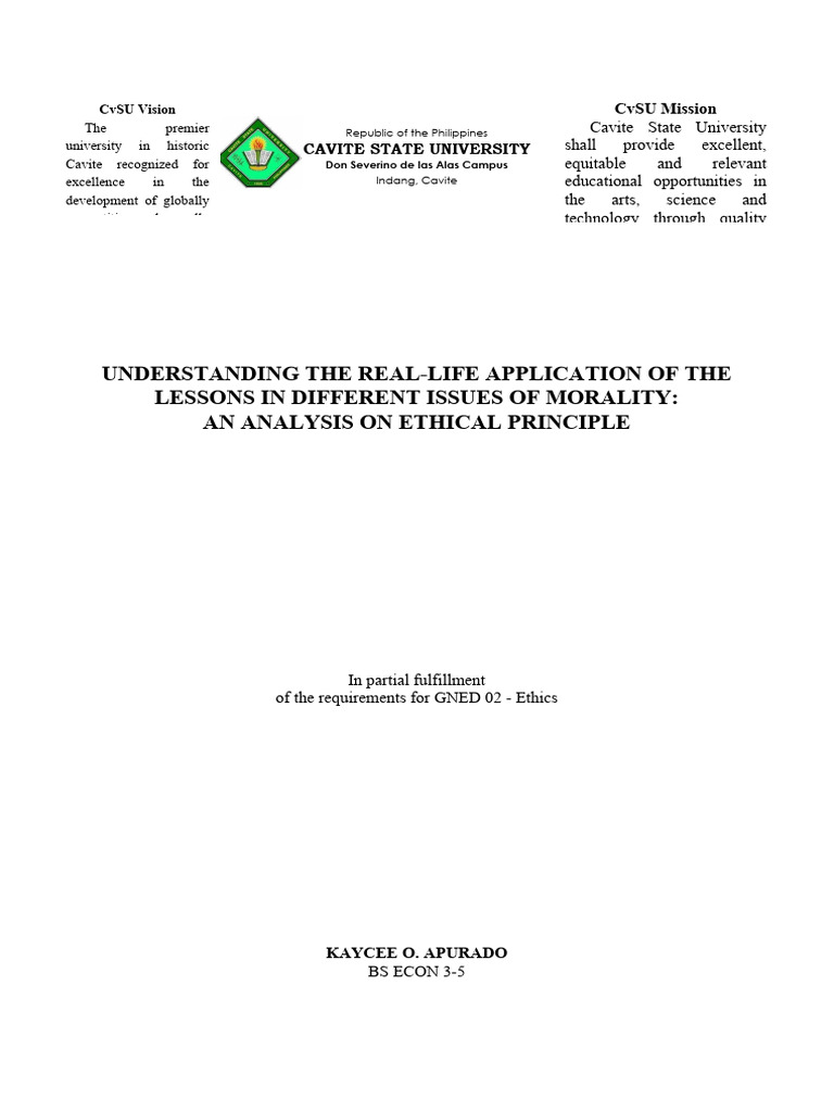 Understanding The Real-Life Application of The Lessons in Different ...