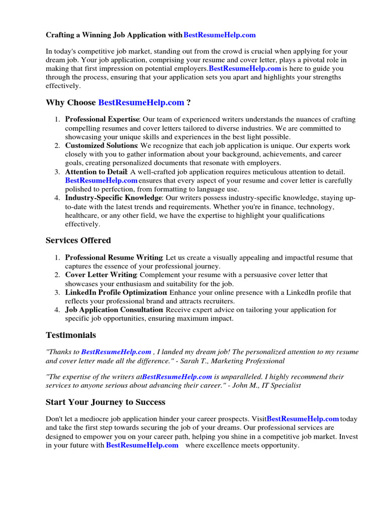 Job Application Letter in Short | PDF
