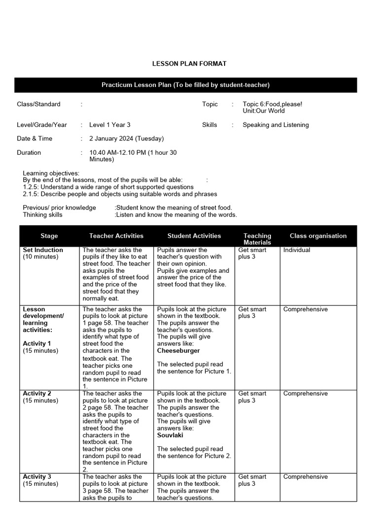 RPH_3 KILAU | PDF | Lesson Plan | Teachers
