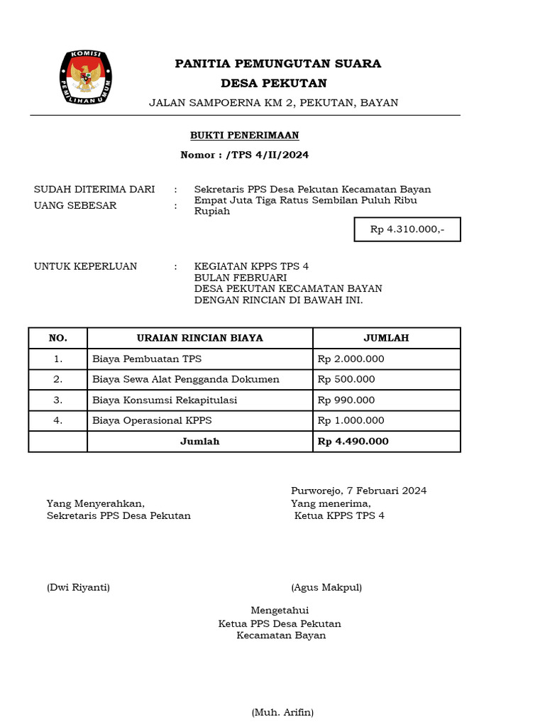 Format SPJ KPPS | PDF