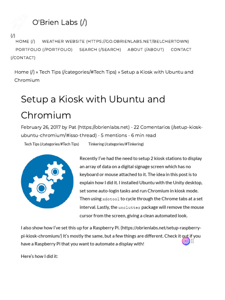 Setup A Kiosk With Ubuntu and Chromium - O'Brien Labs | PDF | Sudo | Software