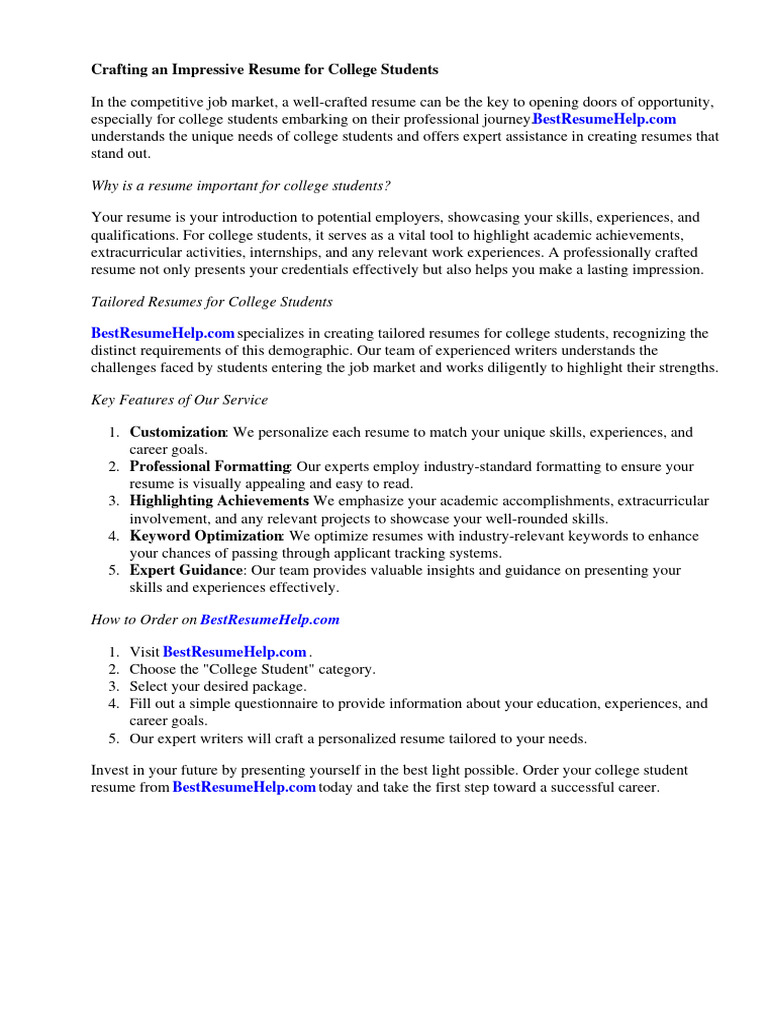 Resume Tips for College Students | PDF | Résumé | Internship
