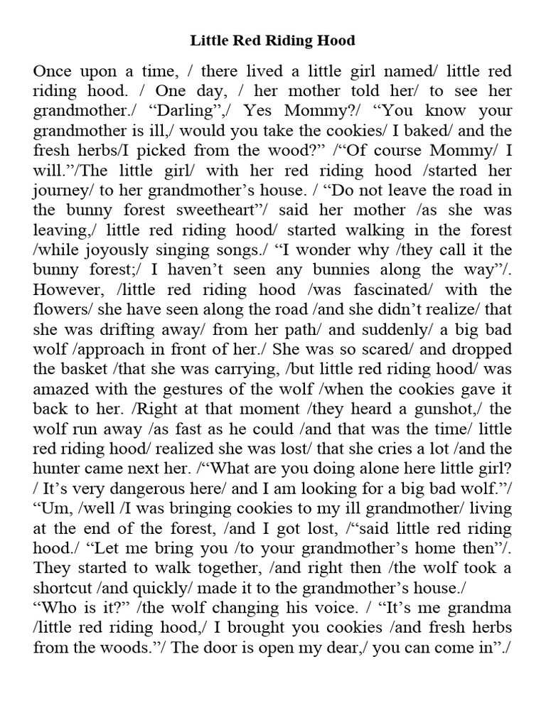 Little Red Riding Hood | PDF | Moana (2016 Film)