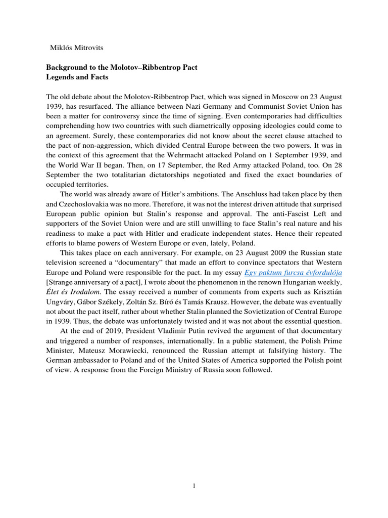 Molotov Ribbentrop Eng2 | PDF | Soviet Union | World Politics