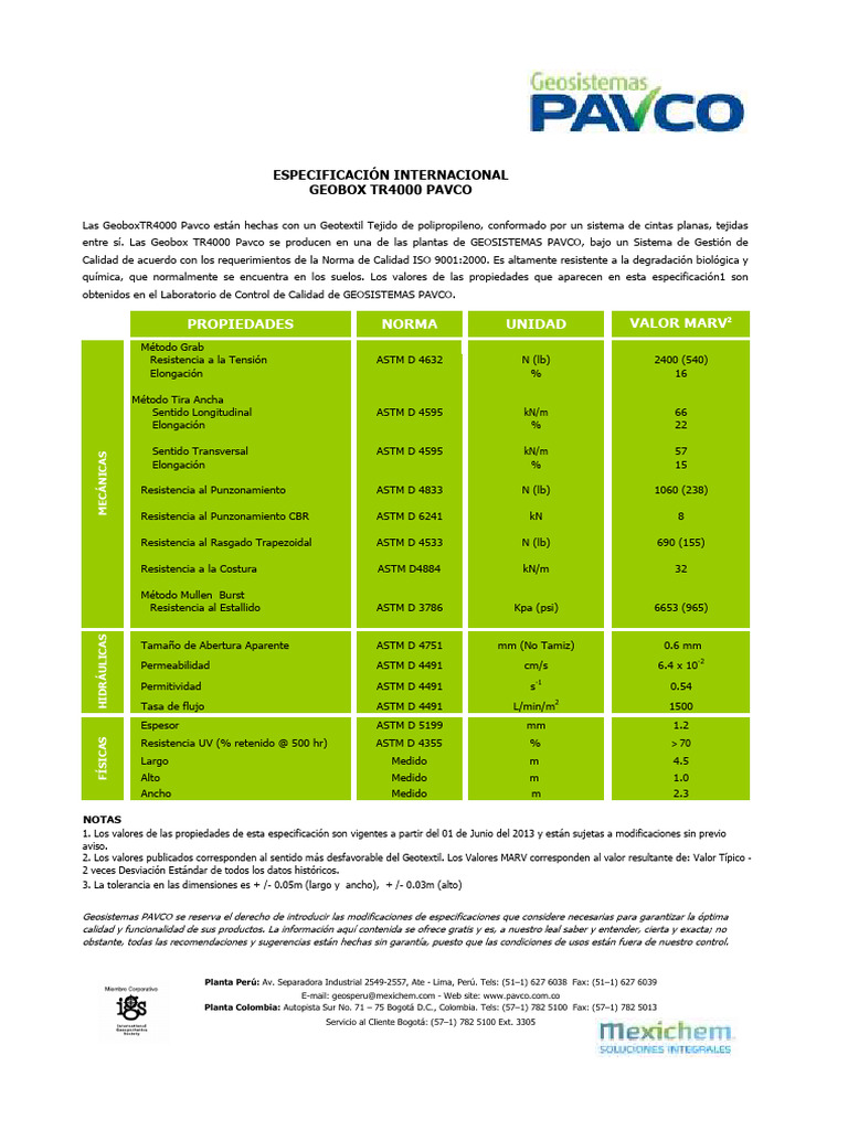ET Geotextil TR4000 MARV Geobox - 2013 Jun | PDF