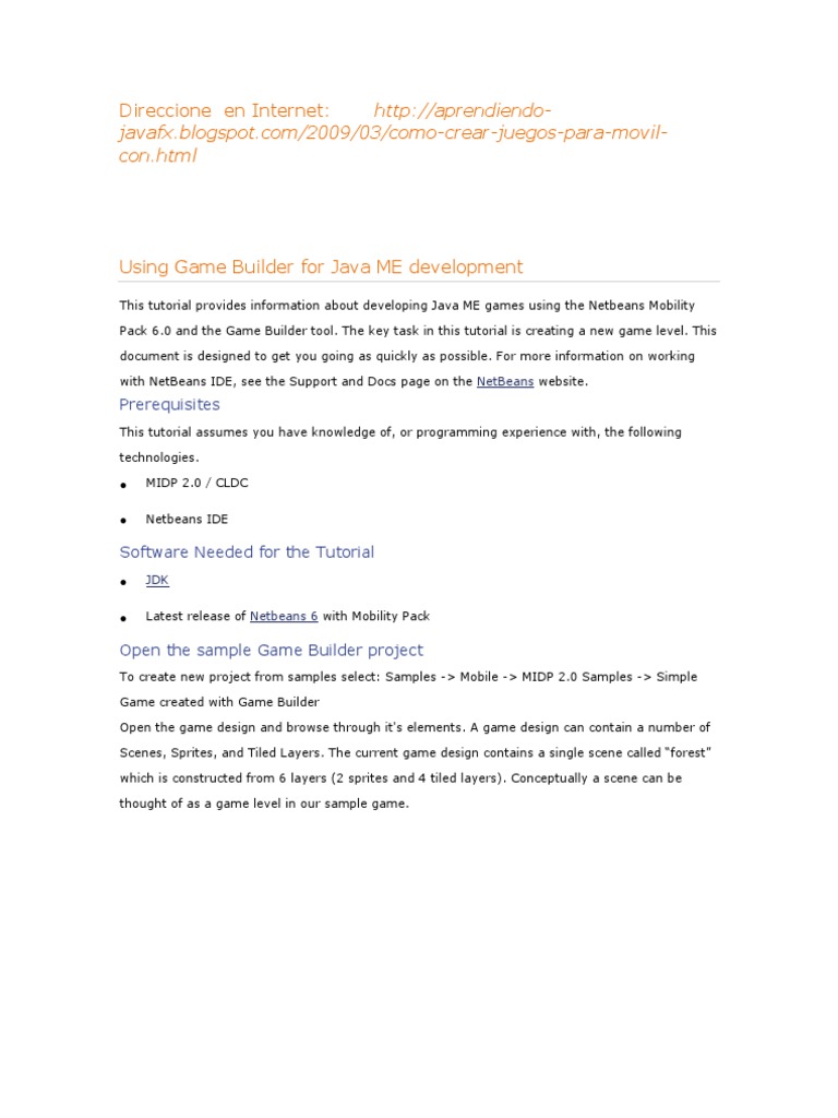 Guia para Crear Un Juego en Java | PDF | Net Beans | Applications & Software