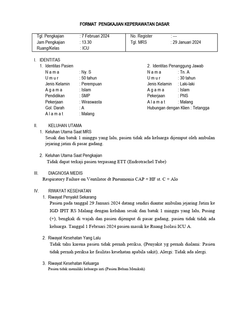 Panduan Format Pengkajian Askep. STR | PDF | Kesehatan Holistik