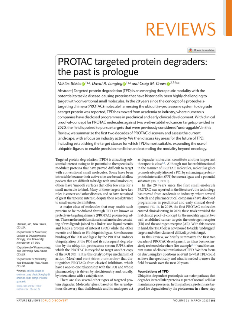 2022 - PROTAC | PDF