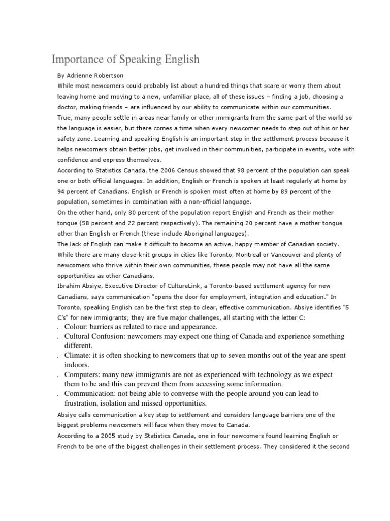 Importance of Speaking English | English Language | Communication