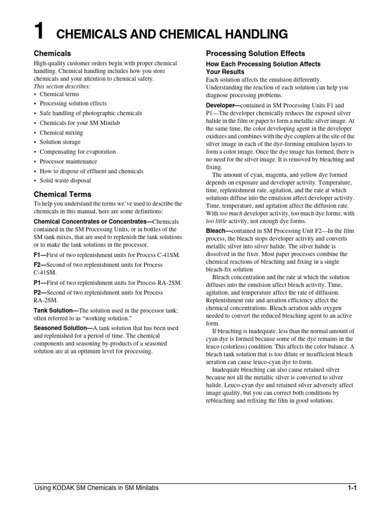 Chemicals and Chemical Handling: Chemicals Processing Solution Effects ...