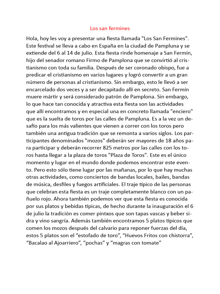 Los San Fermines | PDF | Viajes y turismo