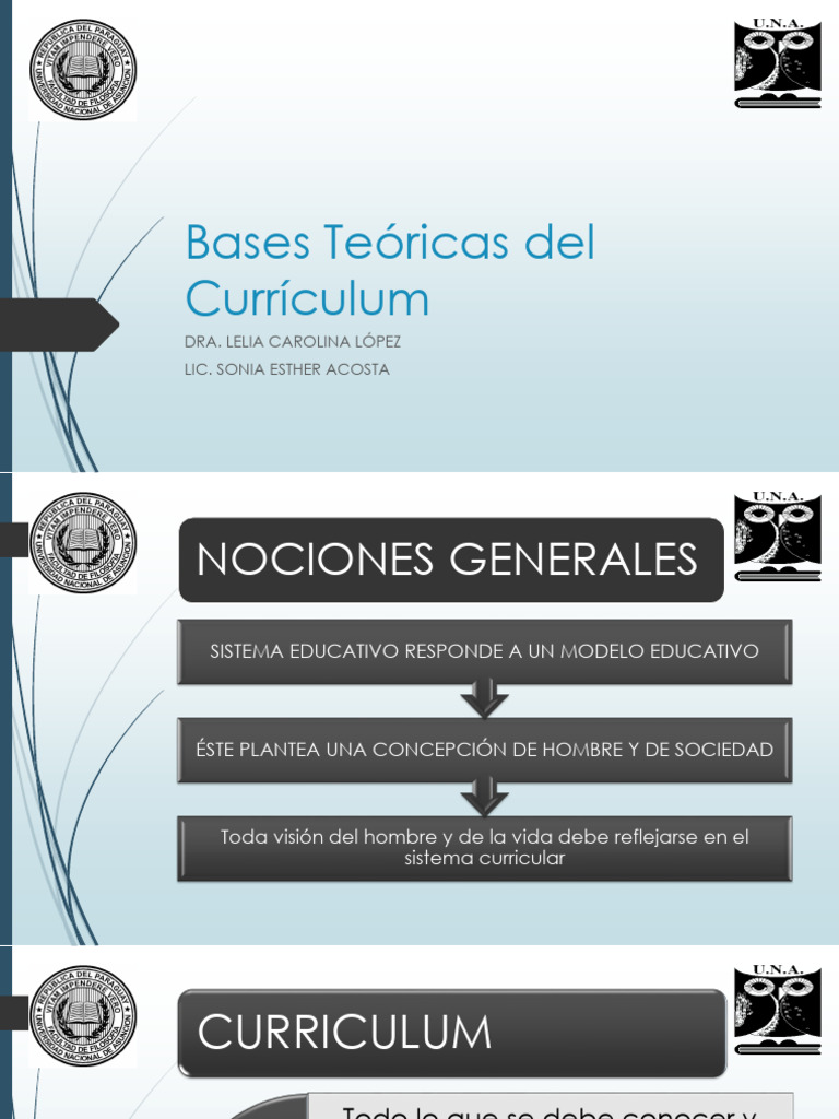 C01 - Bases Teóricas Del Currículum | PDF | Plan de estudios | Cognición