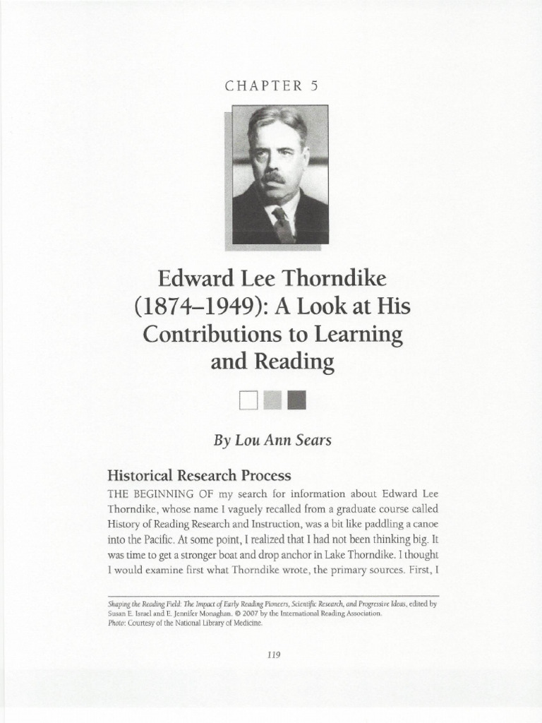 Edward Thorndike S Contribution To Reading and Learning 26022024 ...