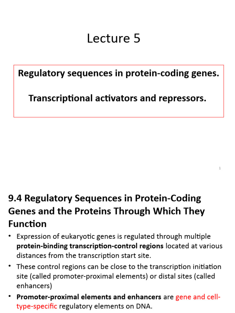 Activators and Repressors in Gene Regulation | PDF | Promoter (Genetics ...