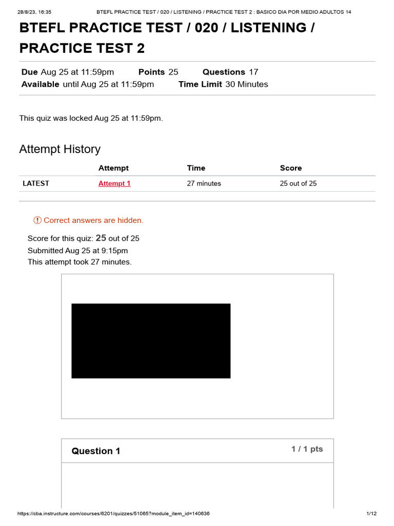 BTEFL PRACTICE TEST - 020 - LISTENING - PRACTICE TEST 2 - Res | PDF