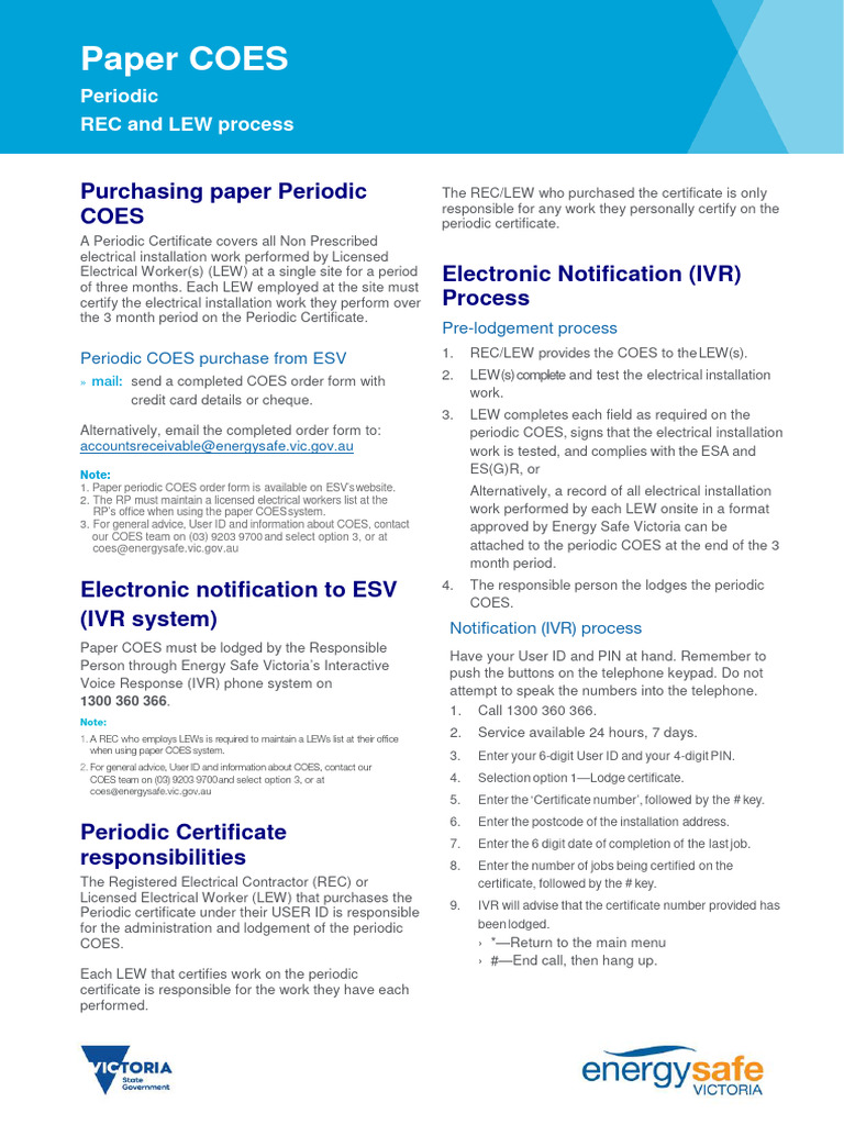 PaperCOES Periodic RP Processes Aug2020 | PDF | Interactive Voice Response | Electrician