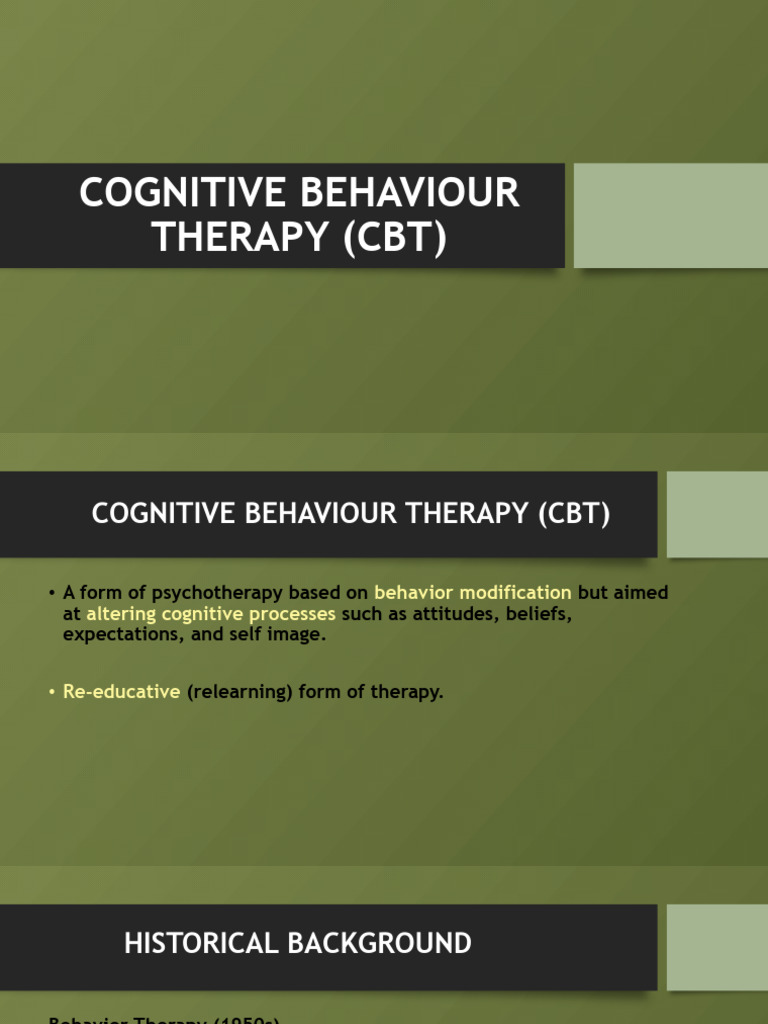 Cognitive Behavioral Therapy | PDF | Cognitive Therapy | Cognitive ...