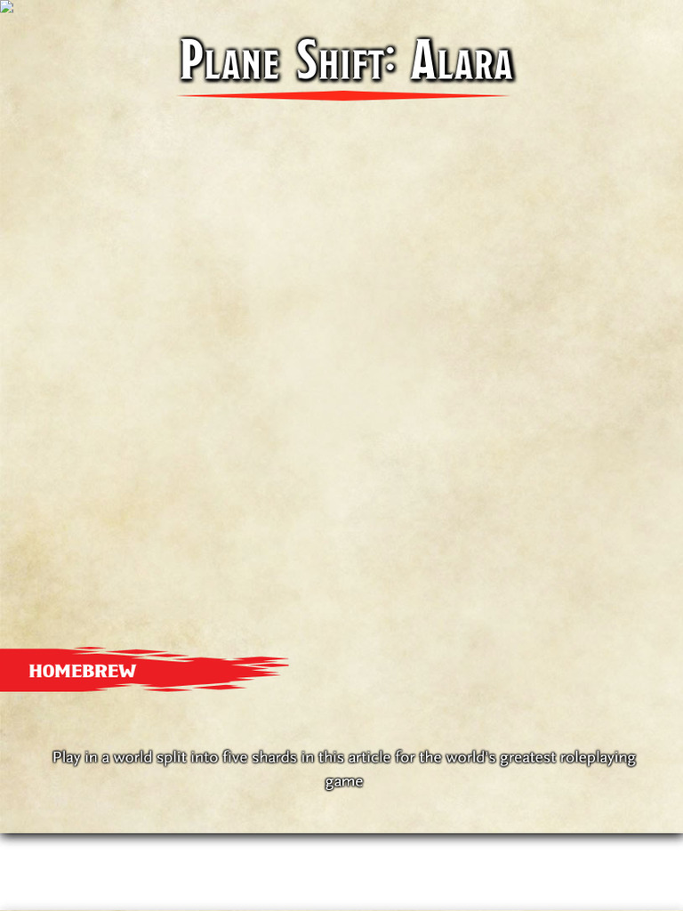 Plane Shift_ Alara _ GM Binder | PDF